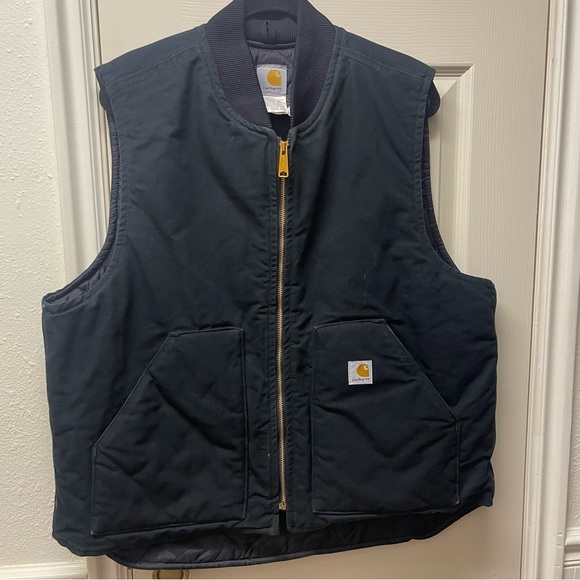 Carhartt | Jackets & Coats | Carhartt Vintage V Blk Workwear Vest Jacket Black Duck Canvas ...